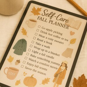 Fall Self-care Checklist | Wellness Planner | Autumn Routine Printable ...