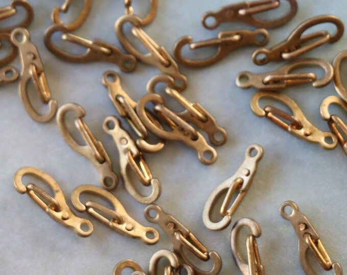 2 Vintage Little Solid Brass Clips - Etsy