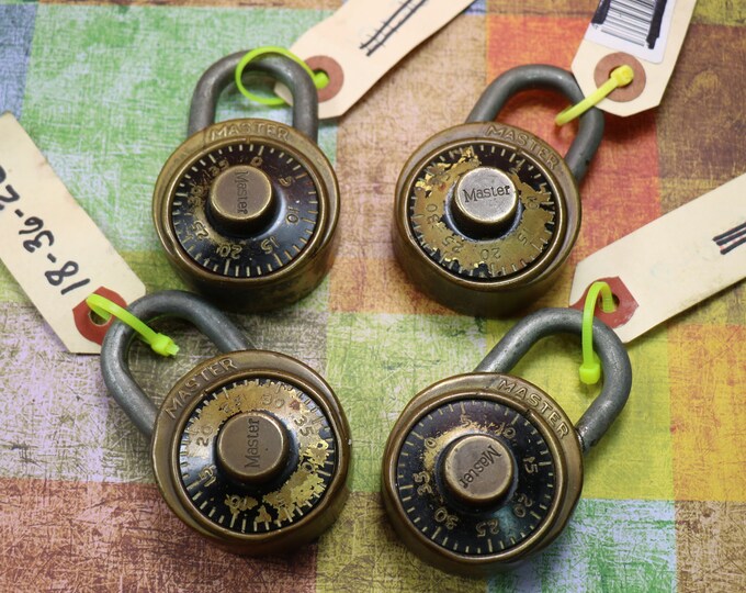 1 Vintage Brass Master Combination Lock With Combination - Etsy