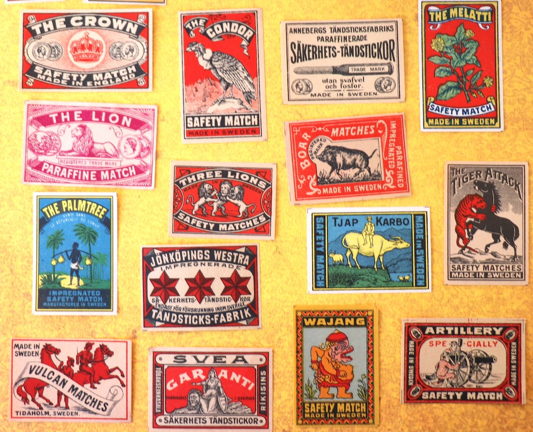 1 Antique Matchbox Label - Etsy