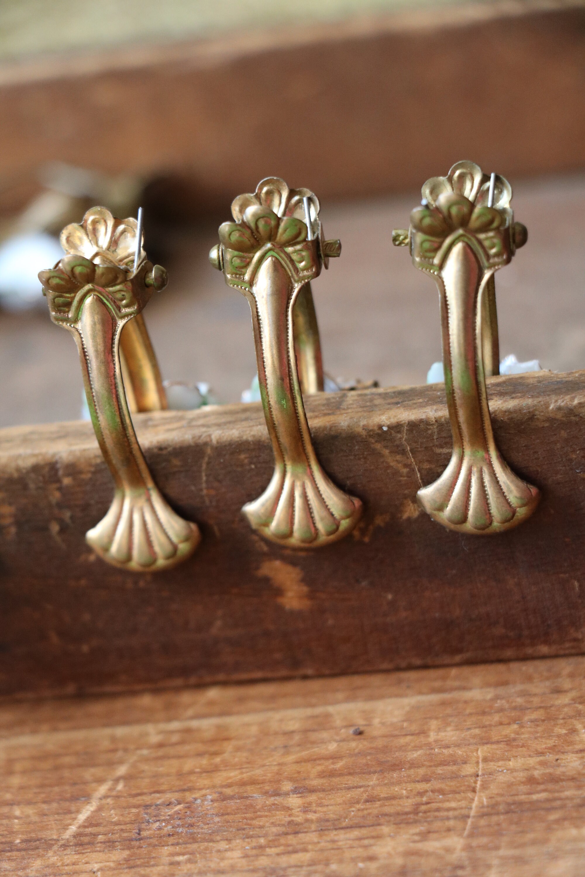 1 Vintage Brass and Ceramic Clip | Etsy