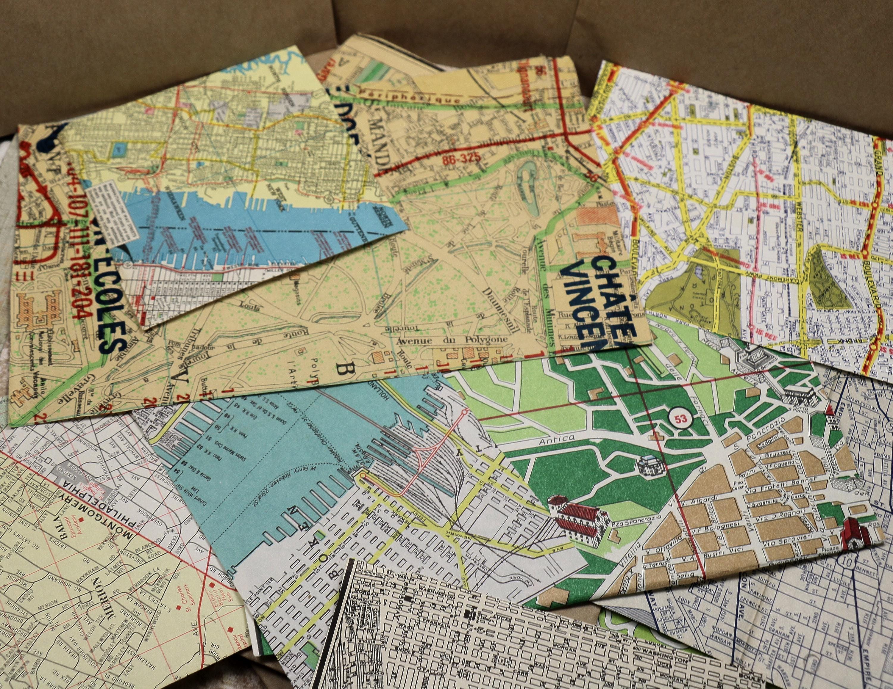 1 Pack of Vintage City Walking Map Pieces - Etsy
