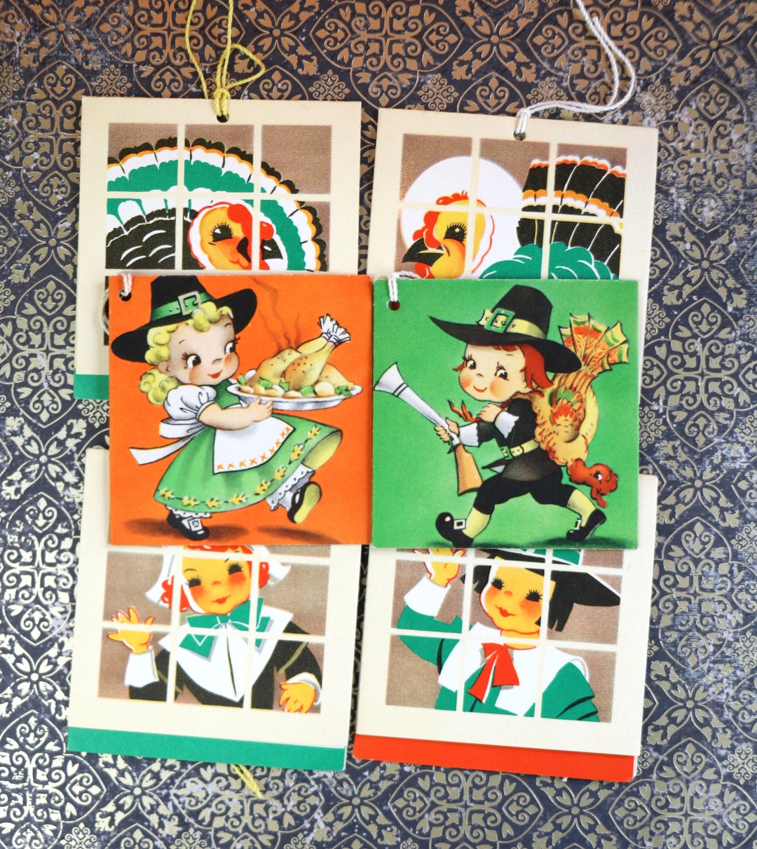 1 Vintage Thanksgiving Small Tally Tag - Etsy