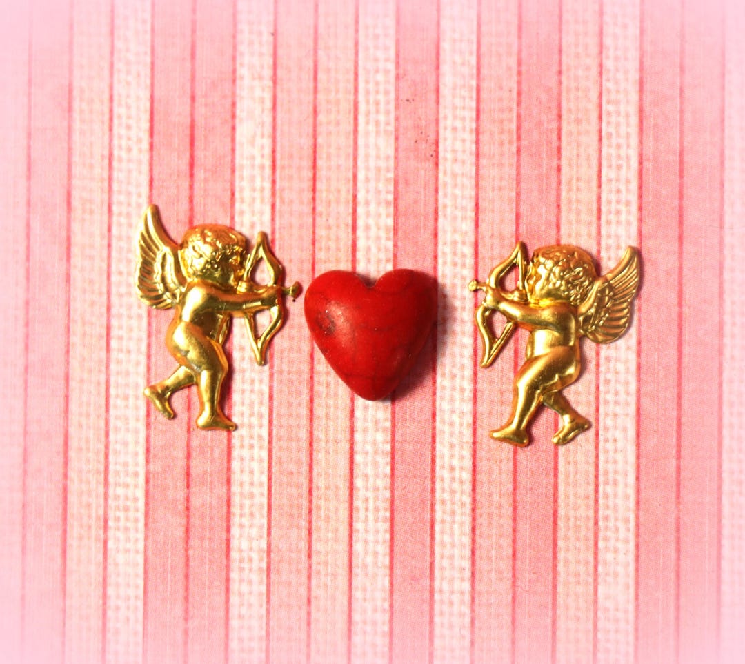 2 Brass Stamped Cupids 1 Left and 1 Right Facing - Etsy Australia