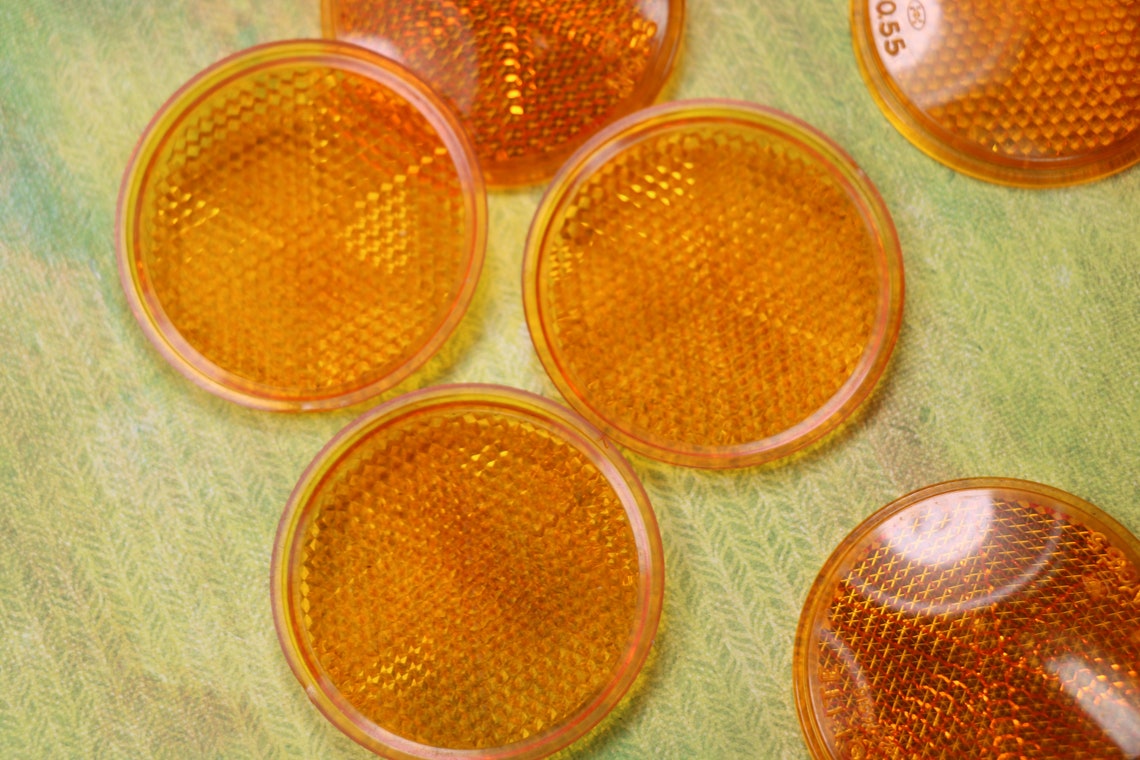 2 Vintage Plastic Stratolite Orange Reflectors - Etsy