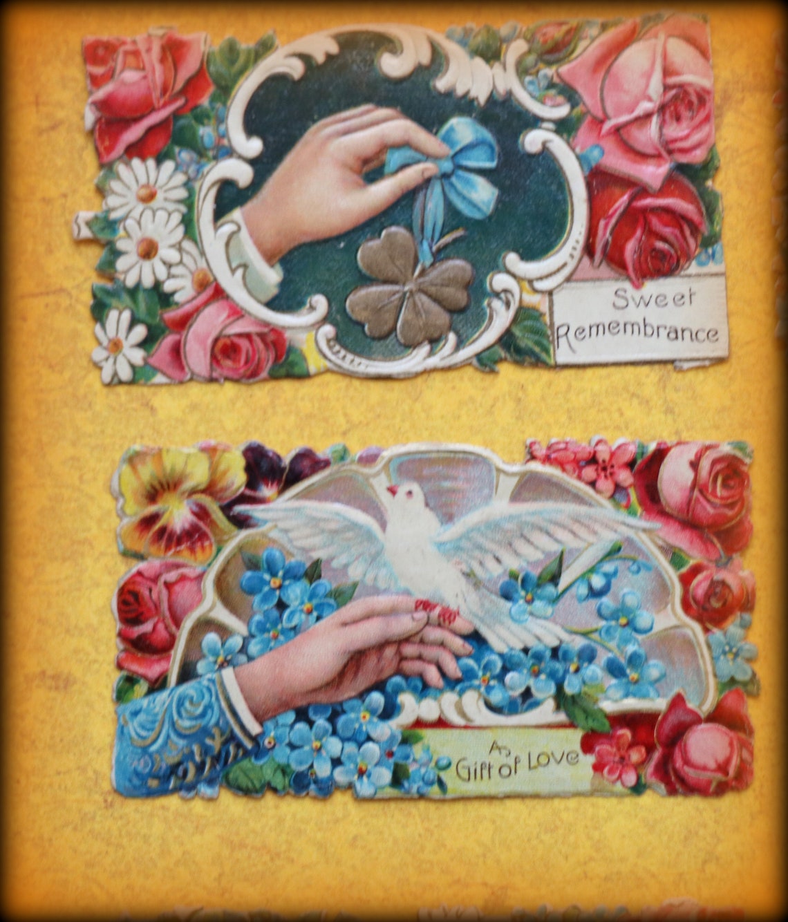 1 Antique Victorian Scrap With Hand Gift Cards - Etsy