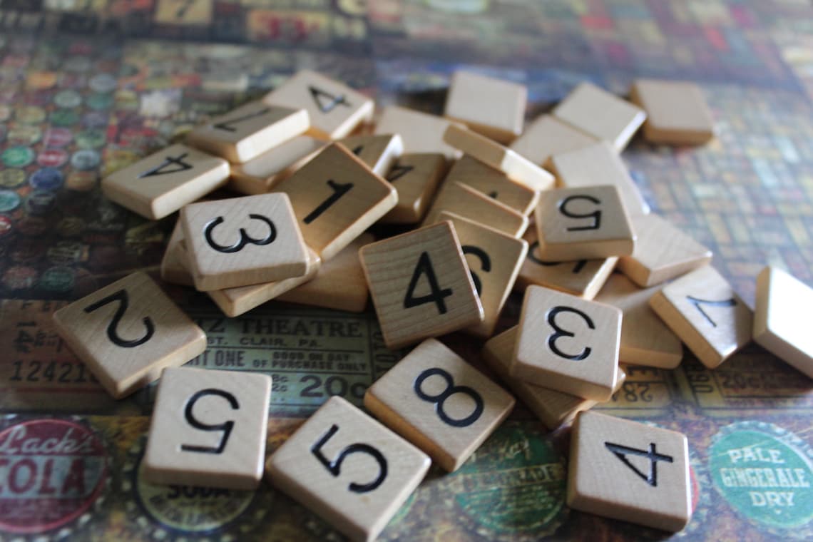 1 Scrabble Number Tile Select Your Own | Etsy