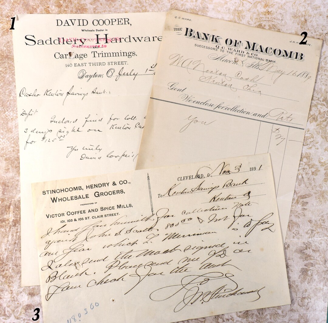 1 Antique 1883-1892 Invoice/receipt - Etsy