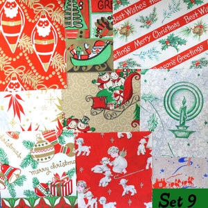 10 Sample Pieces Vintage 1940's and 1950's Christmas Wrapping Paper - Etsy