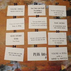 1 Vintage Insult Vending Card - Etsy