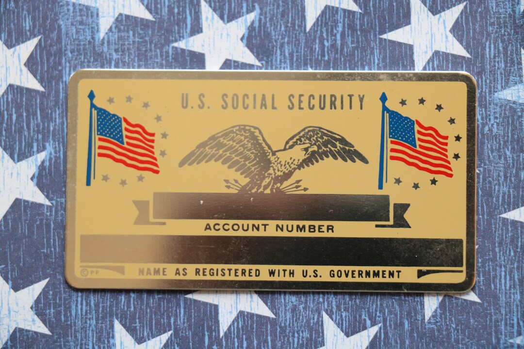 1 Vintage 1950's Brass Unused Social Security Card - Etsy