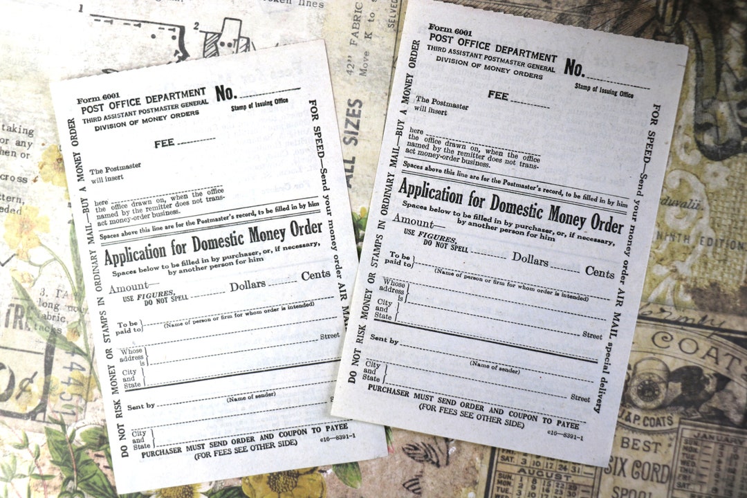 1 Vintage 1939 Post Office Money Order Application - Etsy