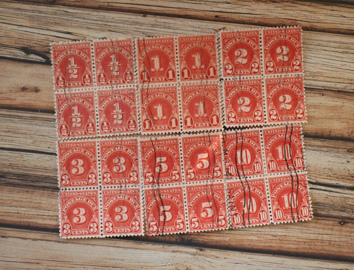 24 Vintage USPS Postage Due Stamps | Etsy