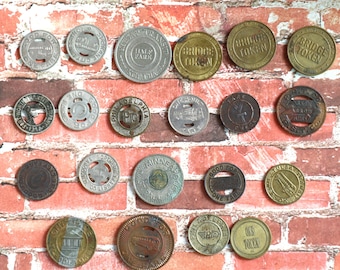 Set of Tokens vintage Tokens Old Coin Assortments Coin Charm Vintage ...