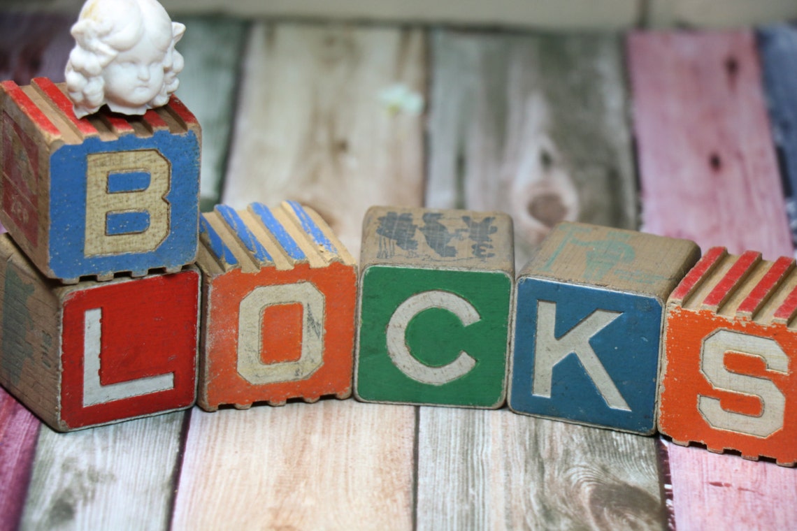 1 Antique Vintage Wooden Alphabet Block - Etsy