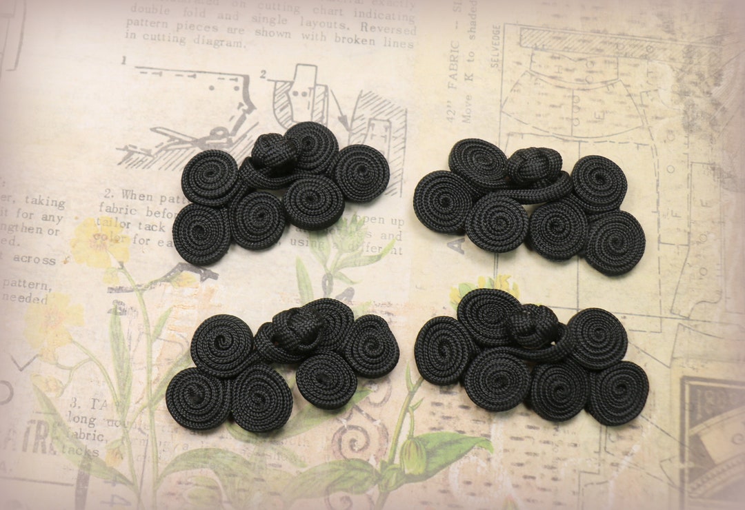 1 Vintage Black Fabric Frog Closure Set - Etsy