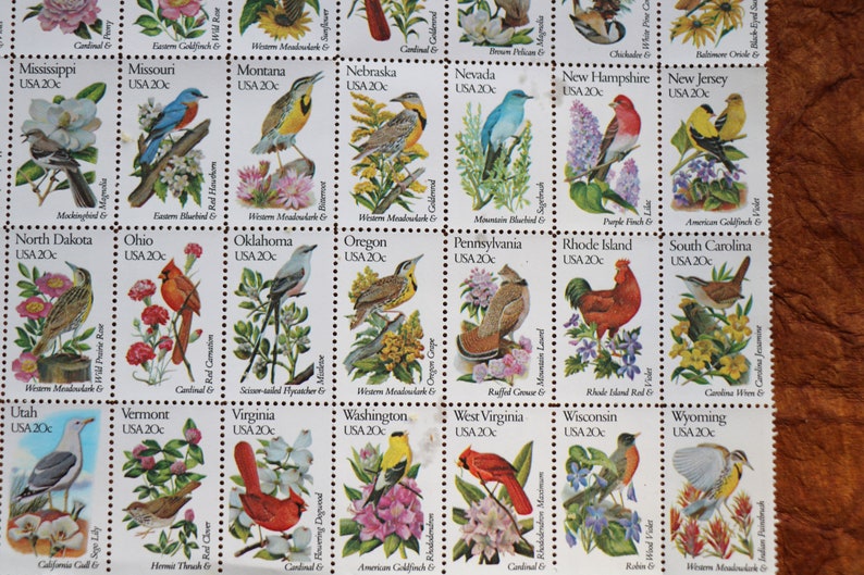 1 Vintage 20 Cent State Bird Postage Stamp | Etsy