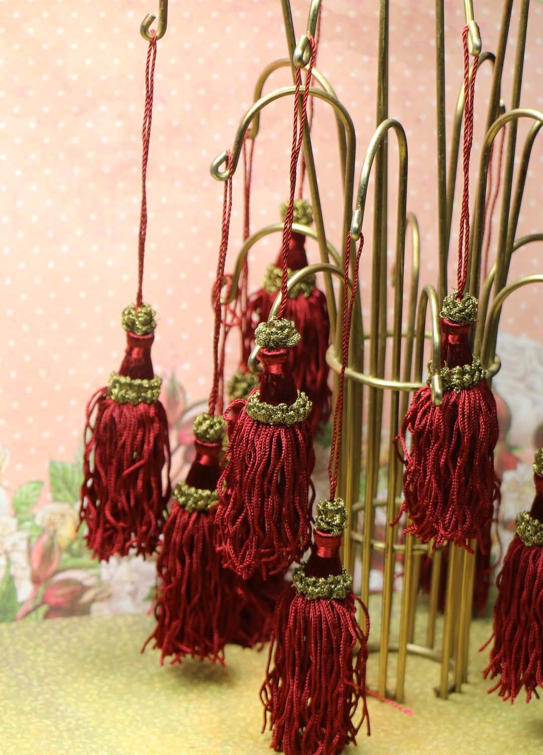1 Vintage Deep Red Large Tassel - Etsy