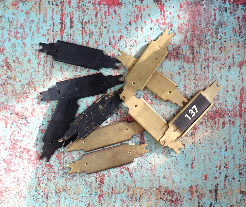1 Vintage Industrial Brass Label Holders - Etsy