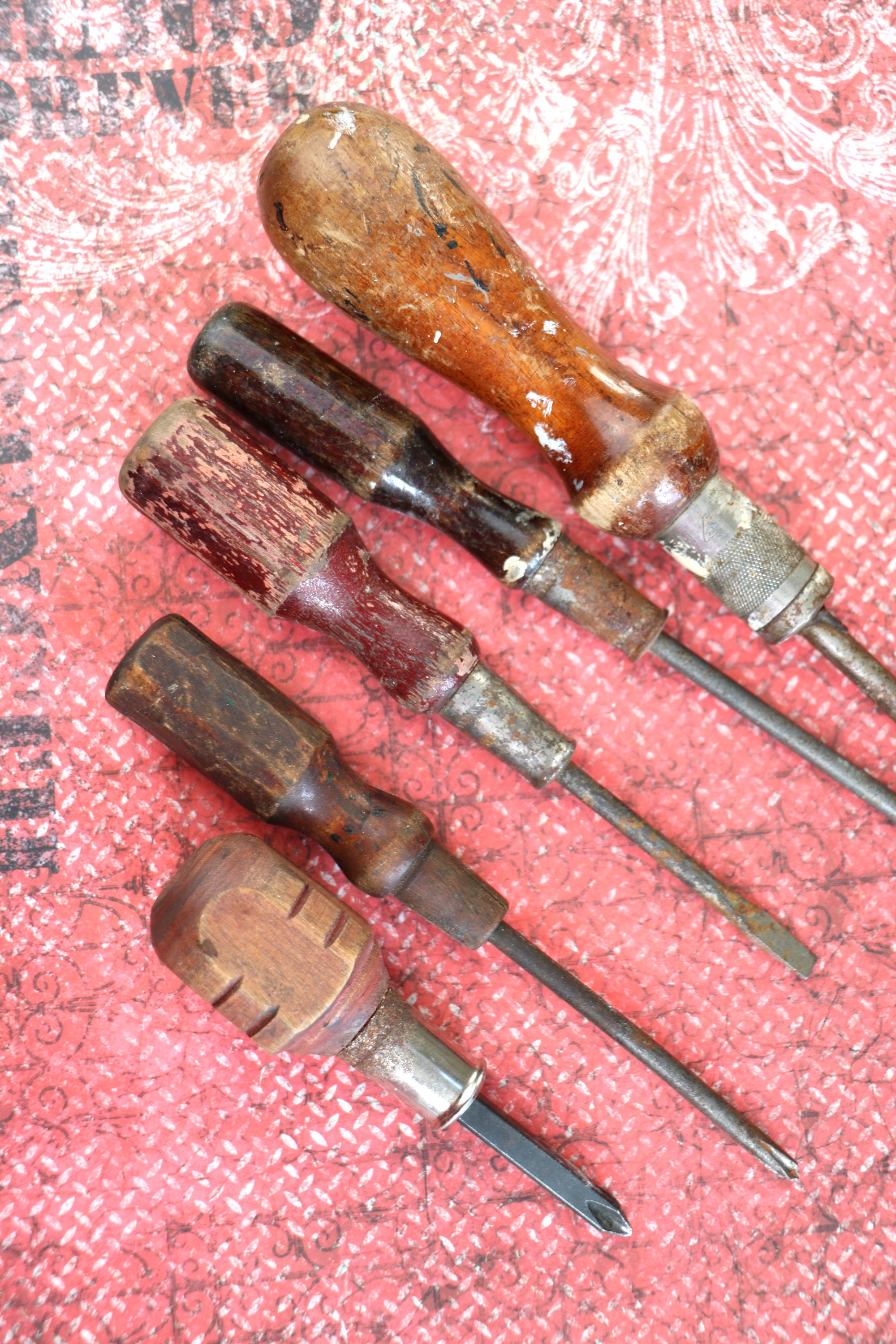 1 Antique Screwdriver With Wooden Handle - Etsy