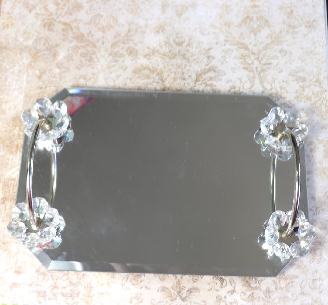Vintage Small Mirrored Dresser Tray - Etsy
