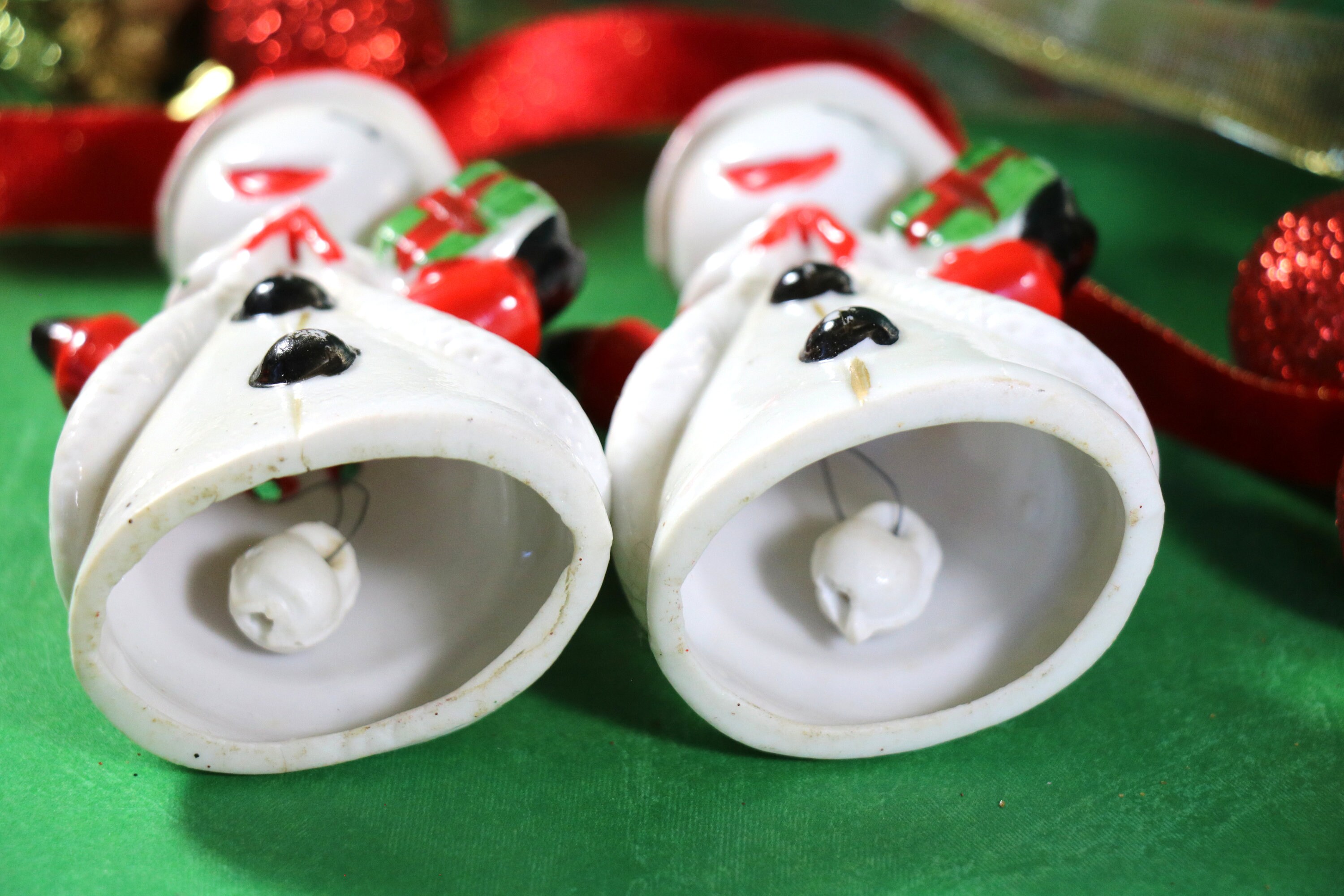 1 ONE Vintage Mid-century Christmas Snowman Bell - Etsy