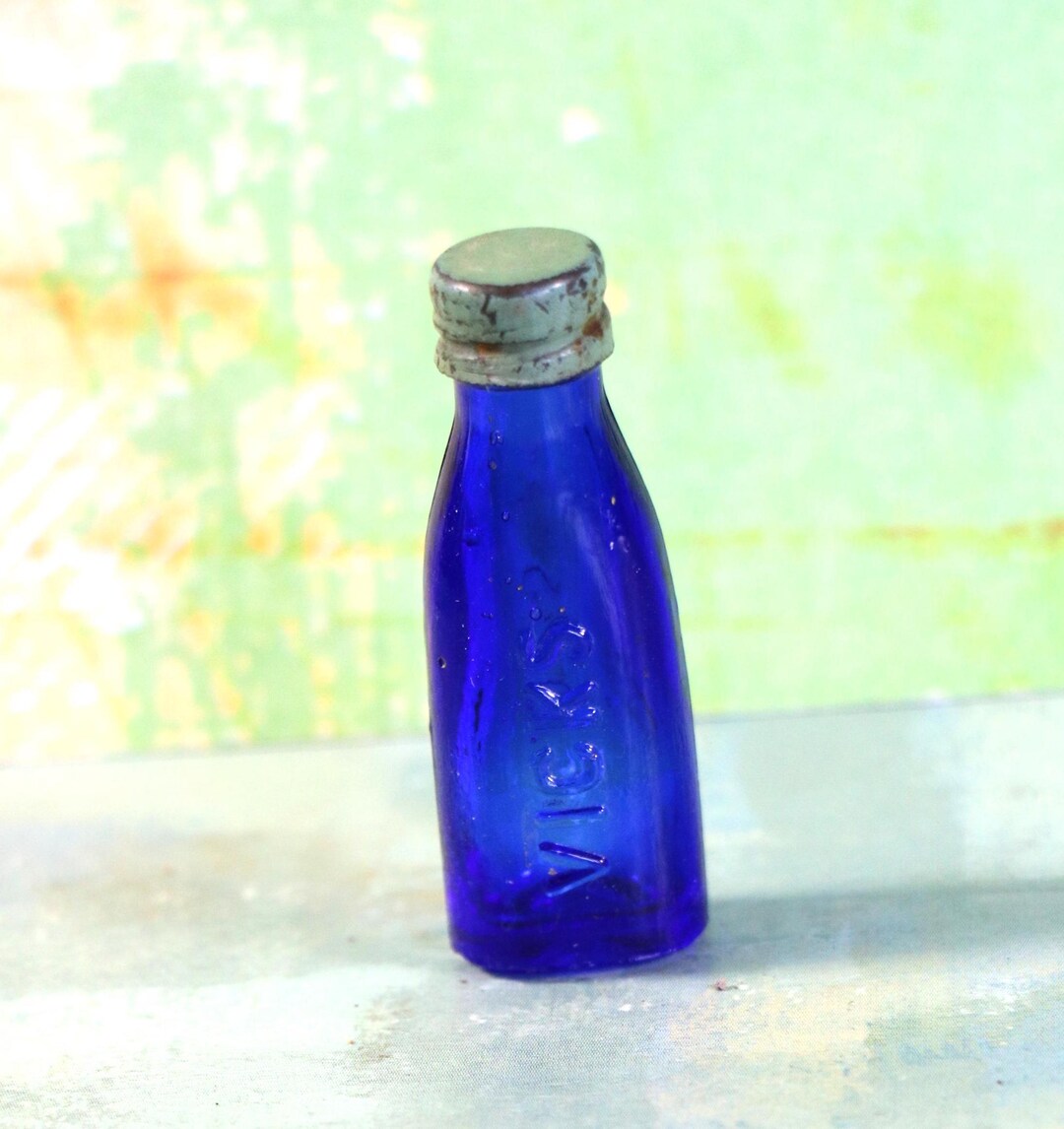Vintage 1920's Cobalt Blue Vicks Drops Sample Bottle - Etsy