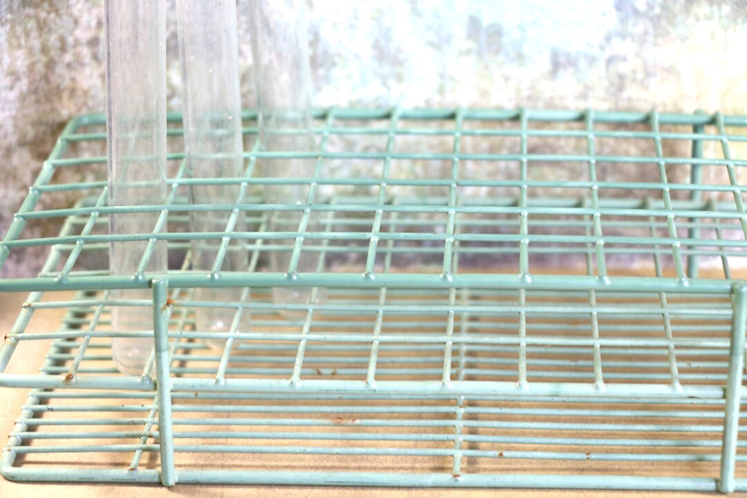Vintage Metal Test Tube Rack With Three Test Tubes - Etsy