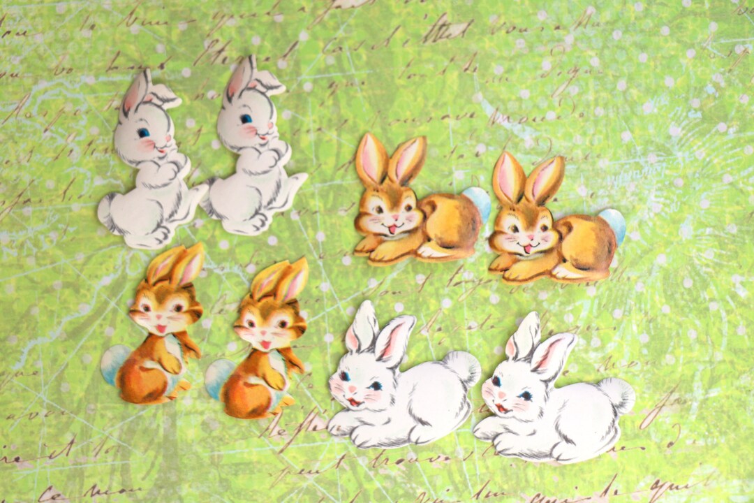 2 Vintage Dennison Bunny Stickers - 4 Choices - Etsy