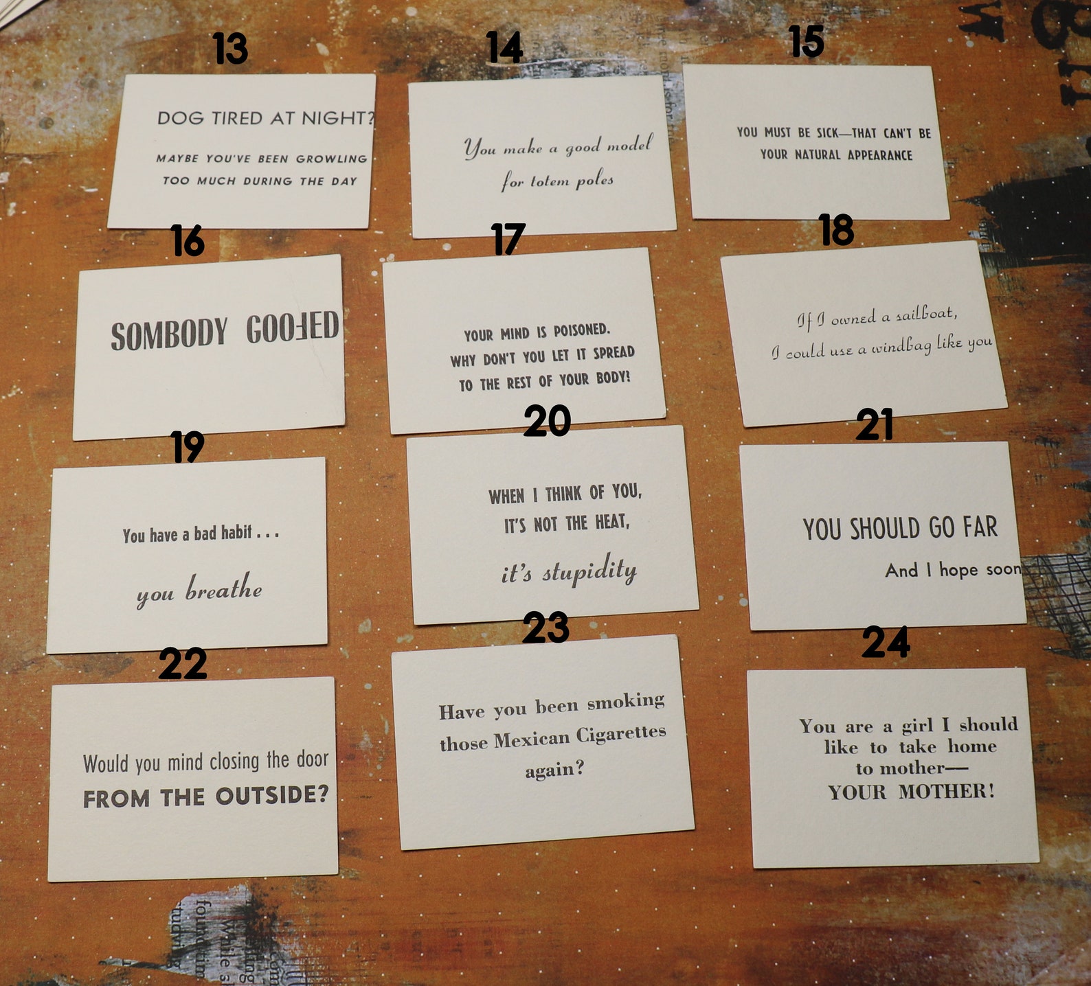 1 Vintage Insult Vending Card | Etsy