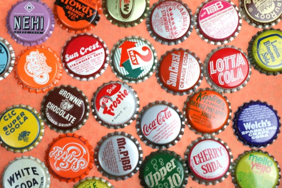 Set of 8 Vintage Soft Drink Bottle Caps Assortment - Etsy