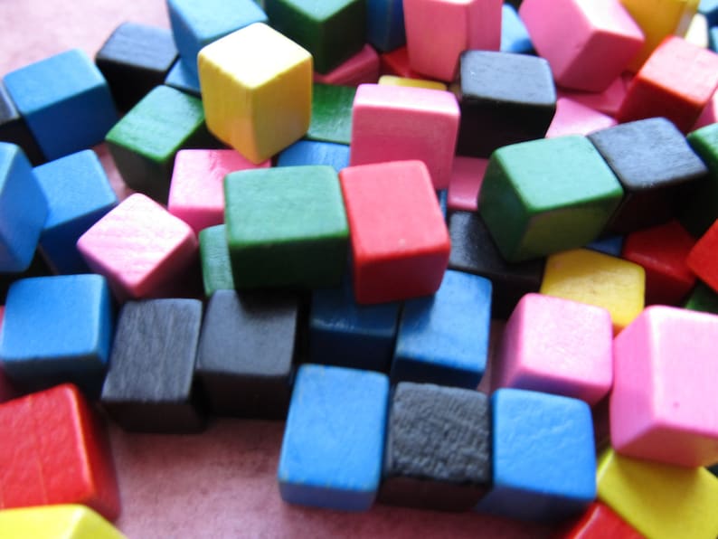12 Vintage Tiny Colored Wooden Blocks 2 of Each Color - Etsy