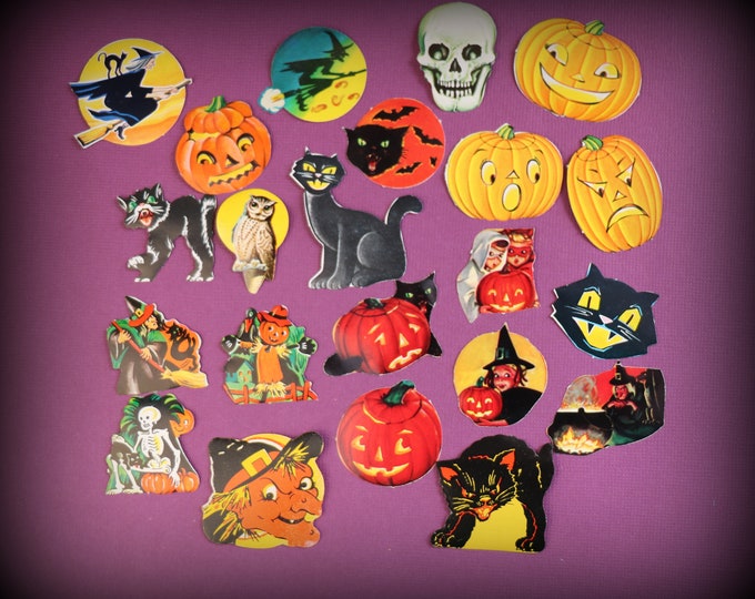 5 Vintage 1940's-1960's Dennison Halloween Stickers - Etsy
