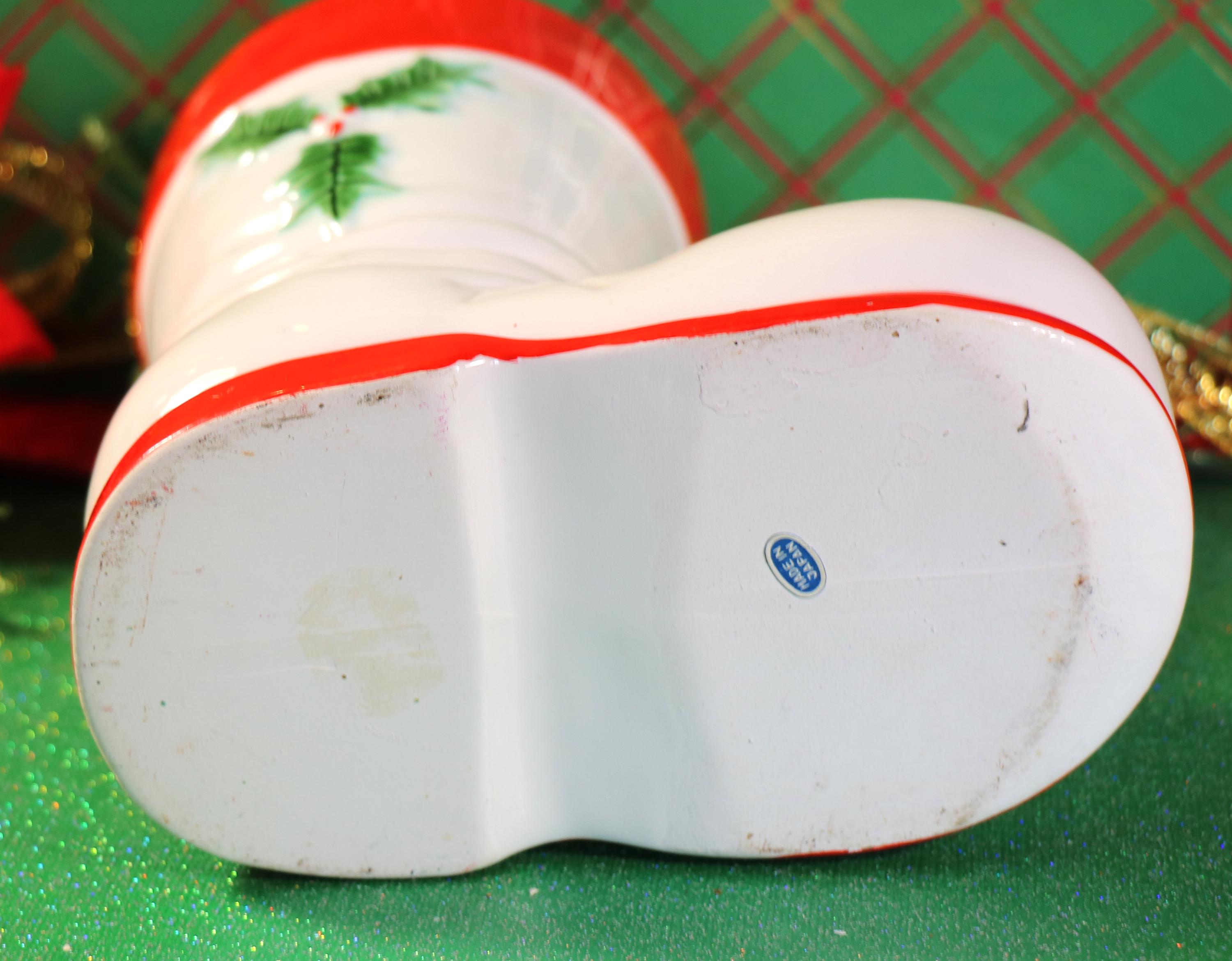1 Vintage Ceramic Santa Boot Vase - Etsy