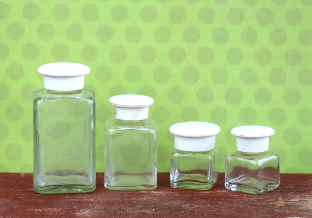 1 Vintage Glass Prescription Pill Bottle With Cap Etsy 