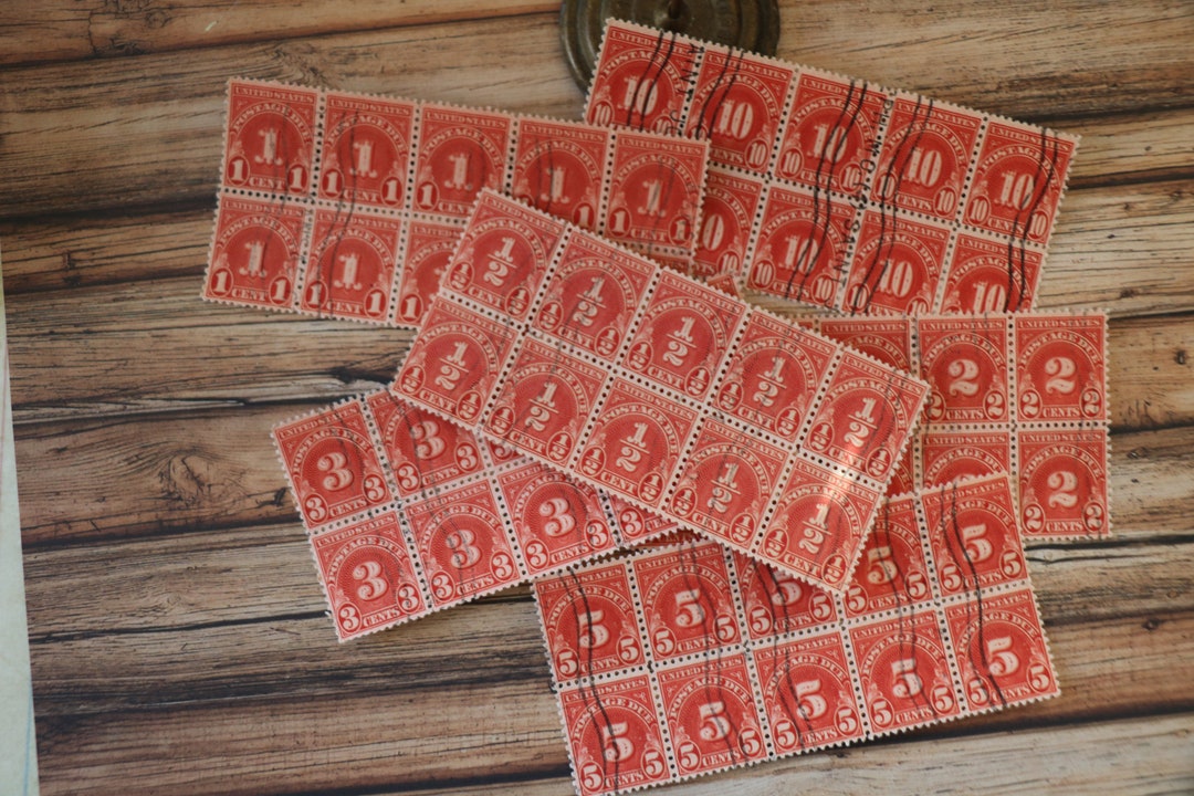 24 Vintage USPS Postage Due Stamps - Etsy