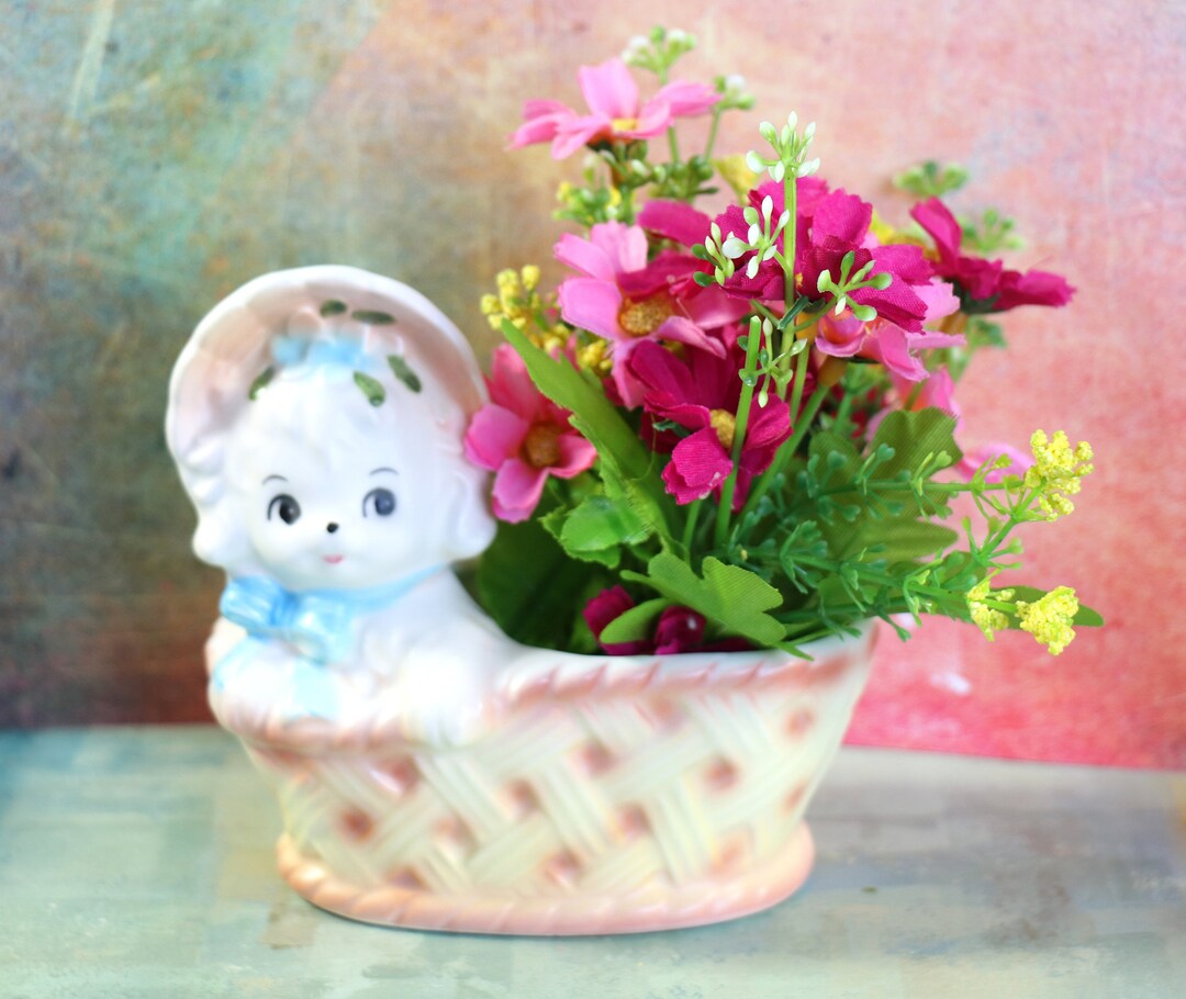 Vintage Mid-century Inarco Ceramic Puppy Planter - Etsy
