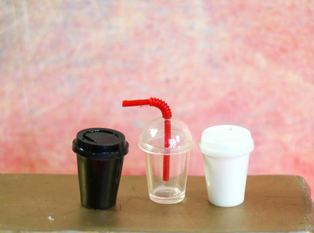 1 Miniature Acrylic Take Out Cup With Lid - Etsy