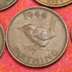 1 Vintage Brass Farthing Coin With Bird - Etsy