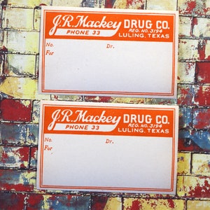 2 Vintage Texas Pharmacy Medicine Bottle Labels - Etsy