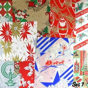 1 Pack 10 Pieces Vintage 1940's and 1950's Christmas Wrapping Paper ...