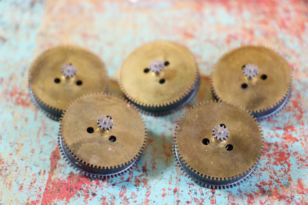 1 Vintage Brass Clock Gear and Spring Mechanism - Etsy