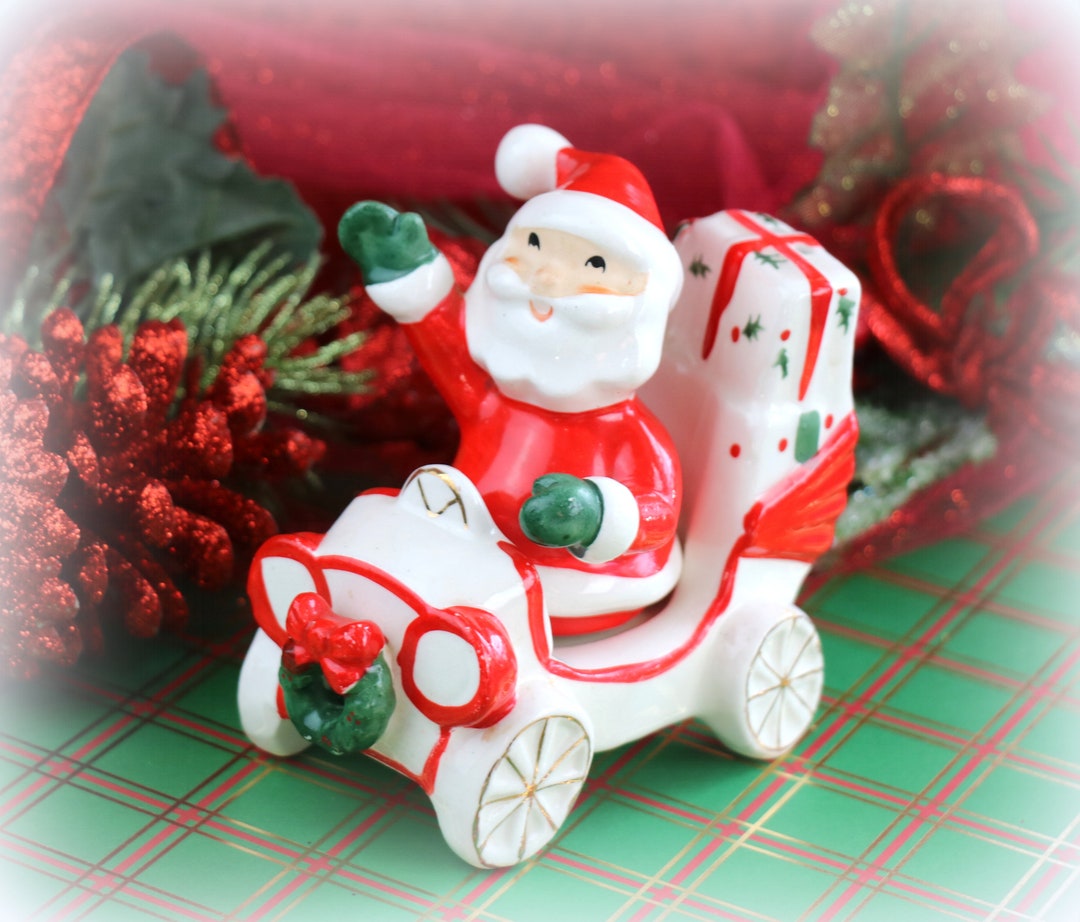 Vintage Napco Ceramic Santa in Car Salt and Pepper Shaker - Etsy