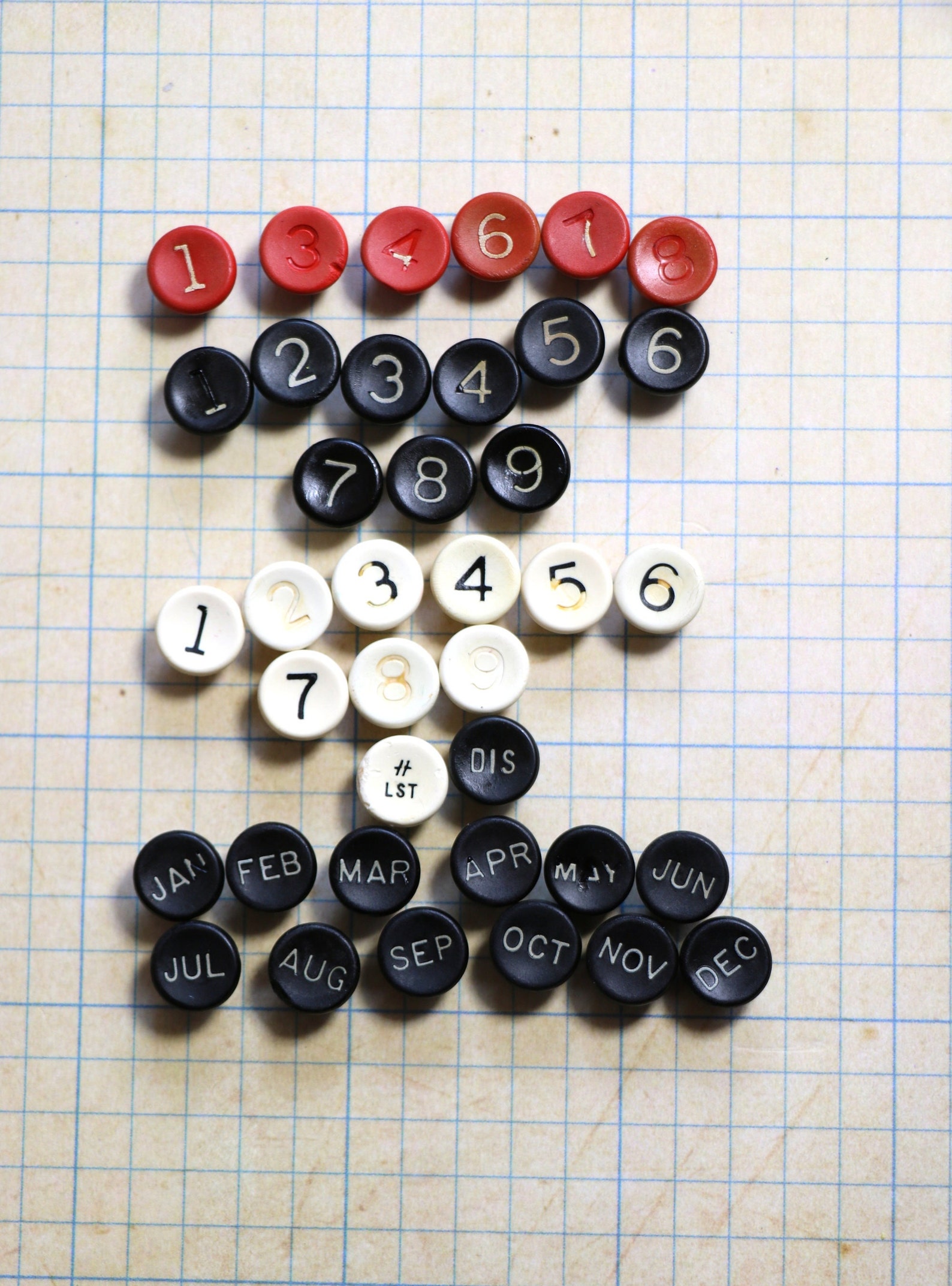 1 Vintage Adding Machine Number and Month Key - Etsy