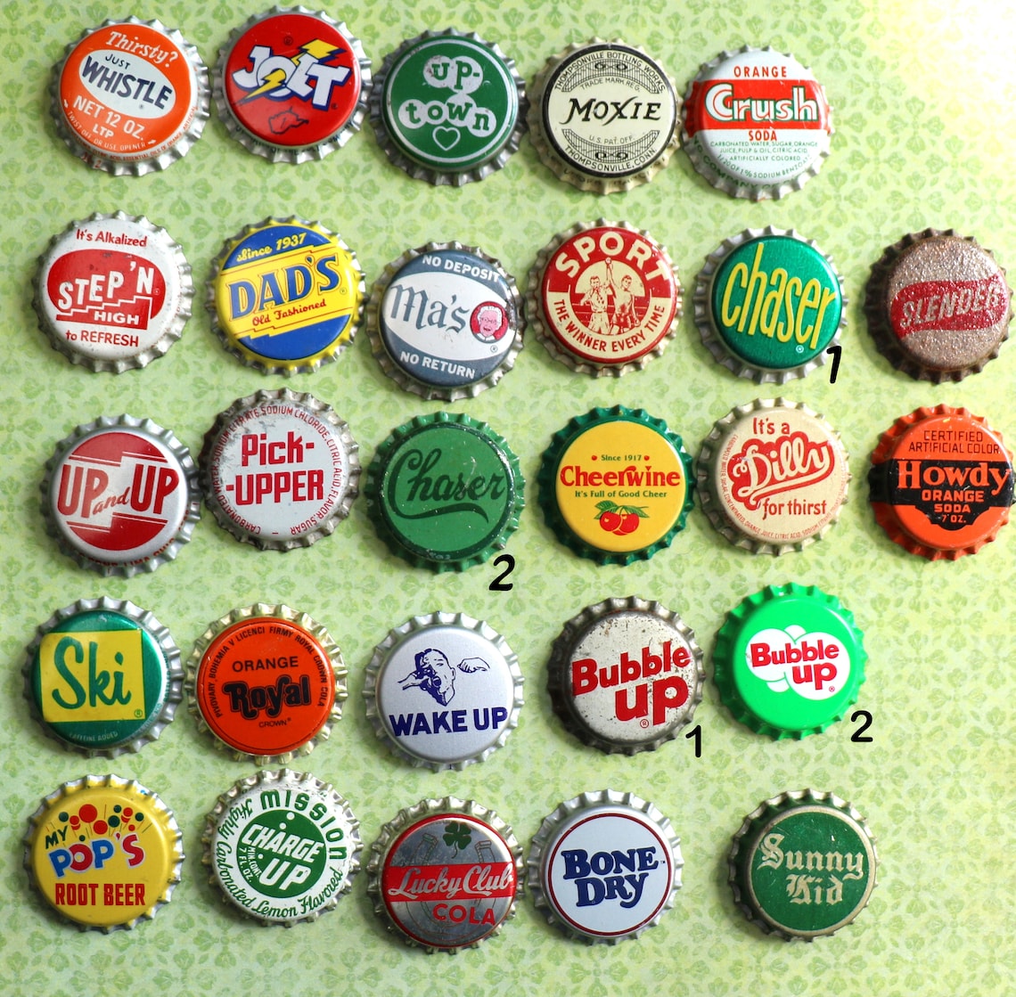 1 Vintage Bottle Cap With Fun Words - Etsy