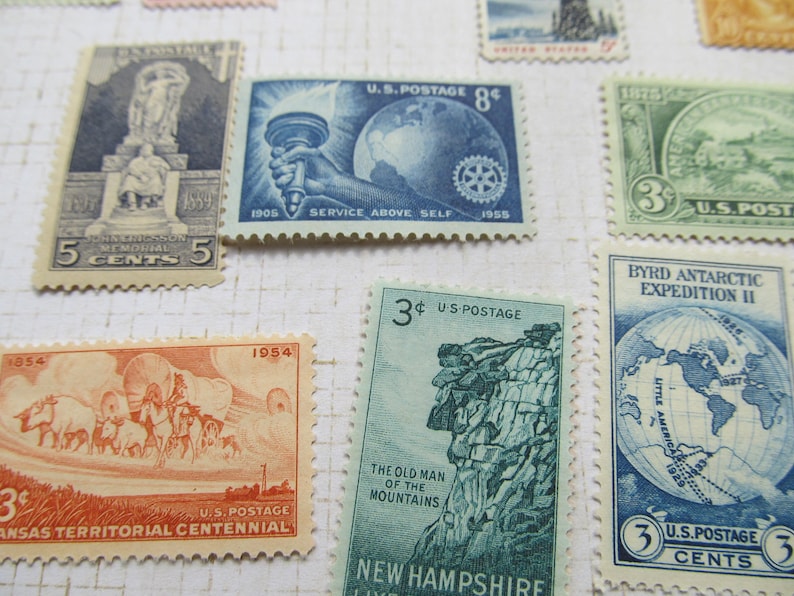 5 Vintage Unused US Postage Stamps - Etsy