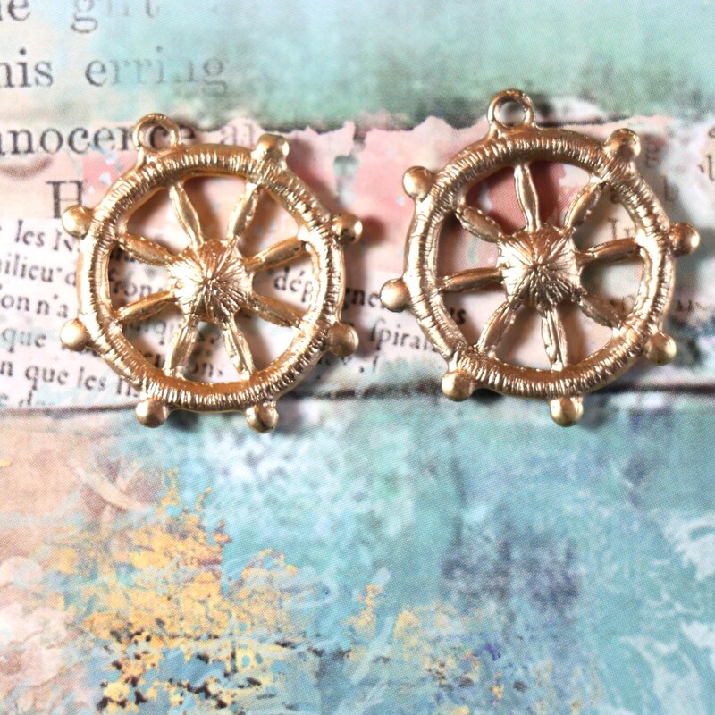 Ship Wheel Charm - Etsy