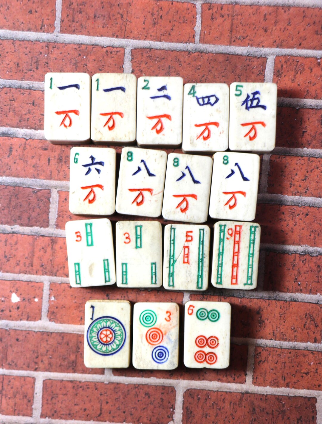1 Vintage Bone Mahjong Tile - Set #3 - Etsy