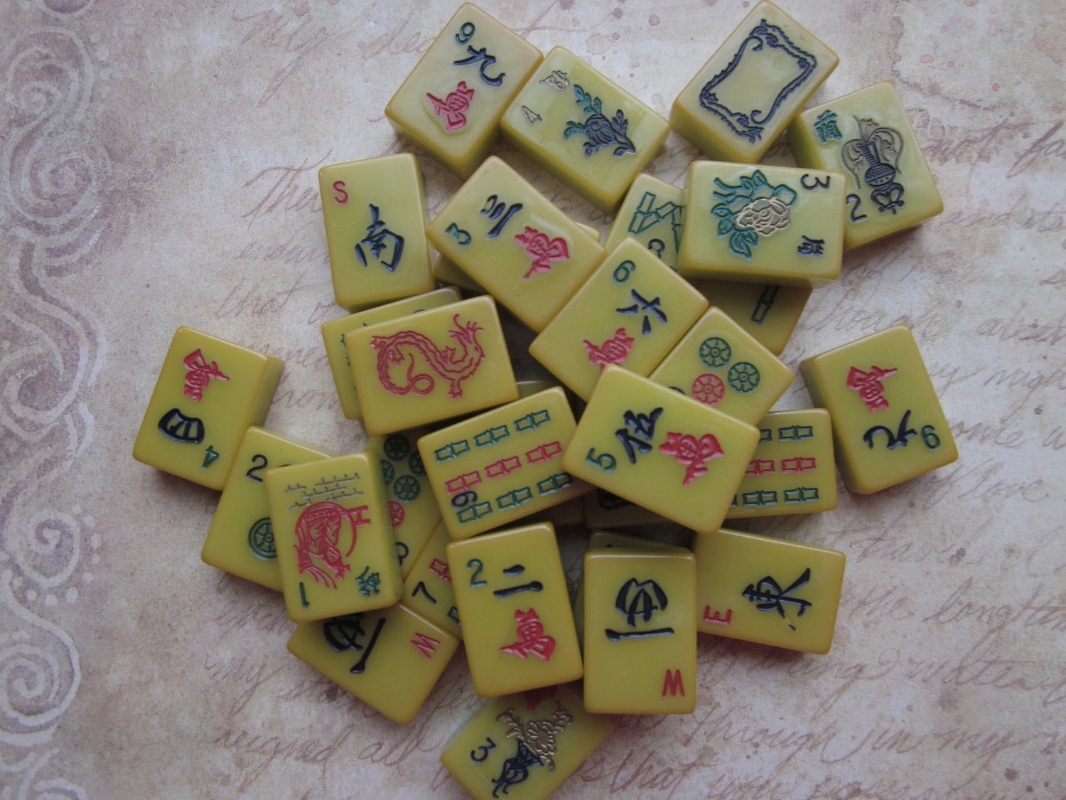 2 Vintage Bakelite Mahjong Pieces - Etsy