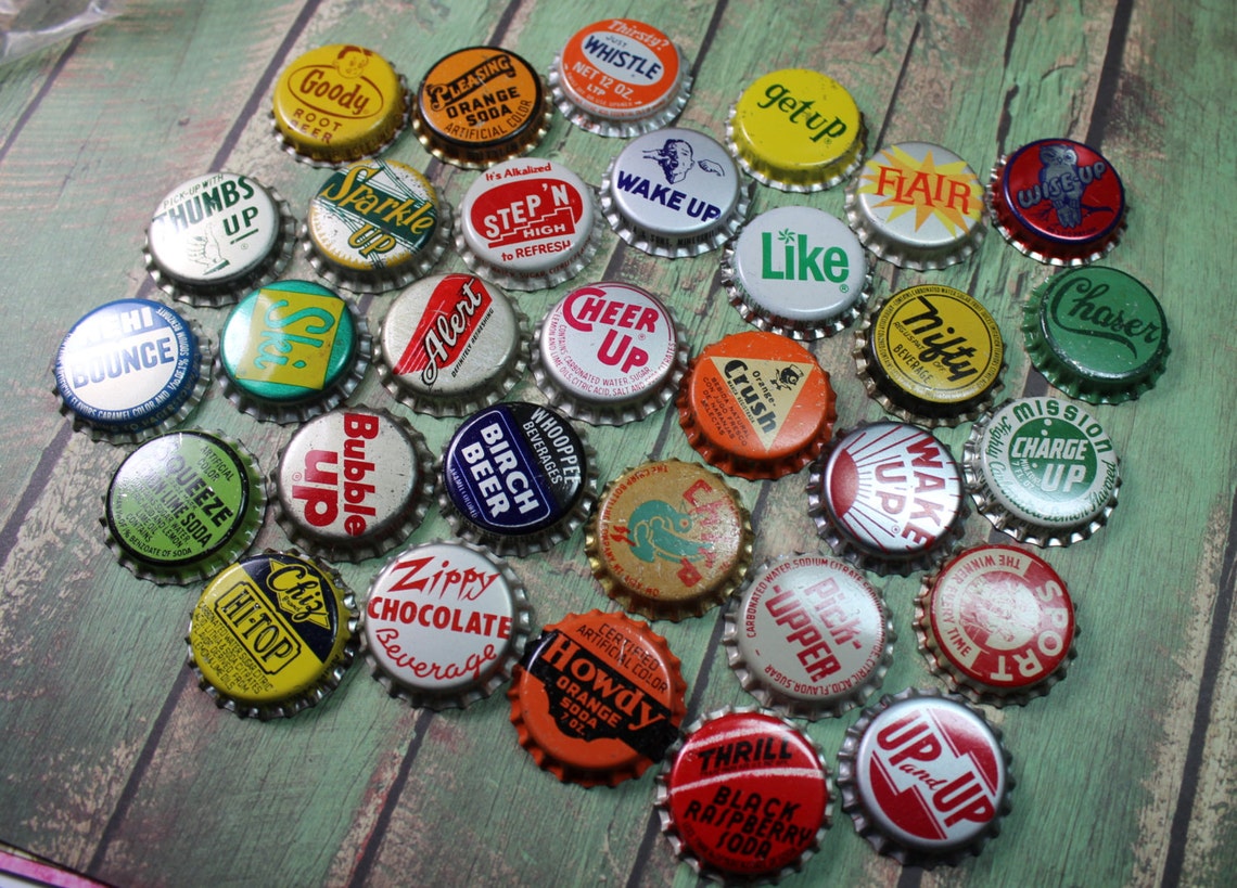 1 Vintage Bottle Cap With Fun Words - Etsy